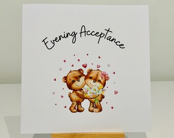 Wedding Evening Acceptance Card - Etsy UK