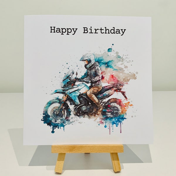 Motorbike Birthday Card - Etsy UK
