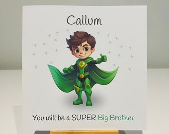 New Big Brother Card, Personalised Super Hero Card for A New Big ...