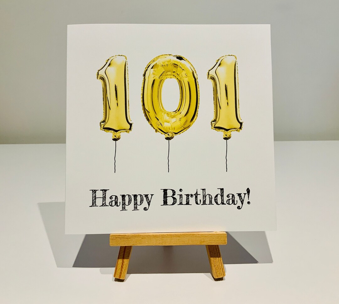 101st Birthday Card, Birthday Card, Milestone Age Birthday Card, 101 - Etsy