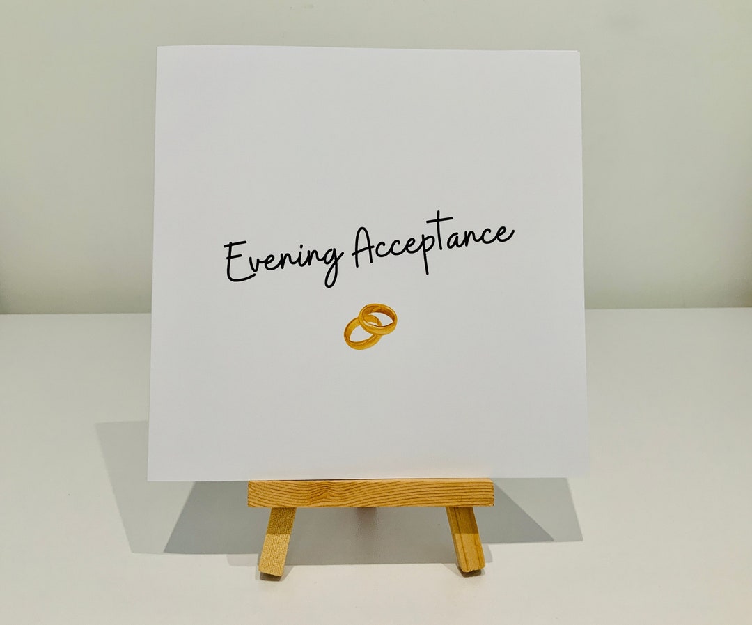 Evening Wedding Acceptance, Acceptance Card, Wedding, Party Acceptance ...