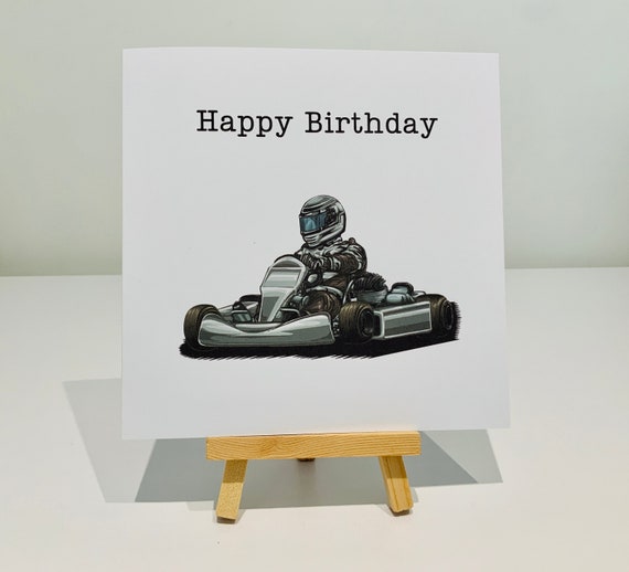 Birthday Card Go Kart Racing Car Birthday Card Male Birthday | Etsy