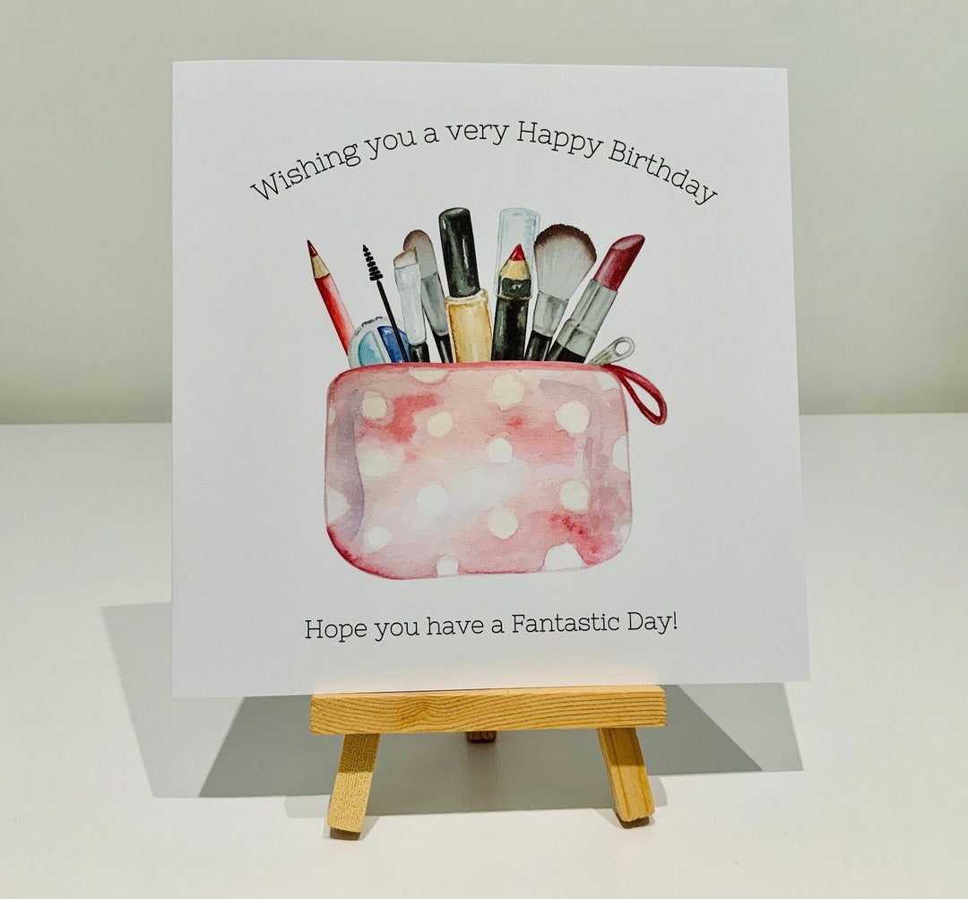 Girl Birthday Card, Make Up, Birthday Card, Pink, Female - Etsy UK