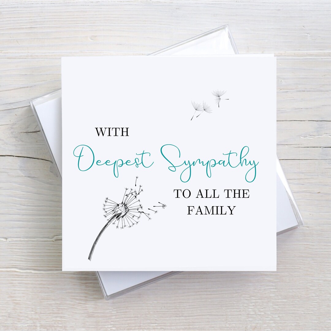 Sympathy Card, Sympathy, Condolence Card, Sympathy to All the Family ...