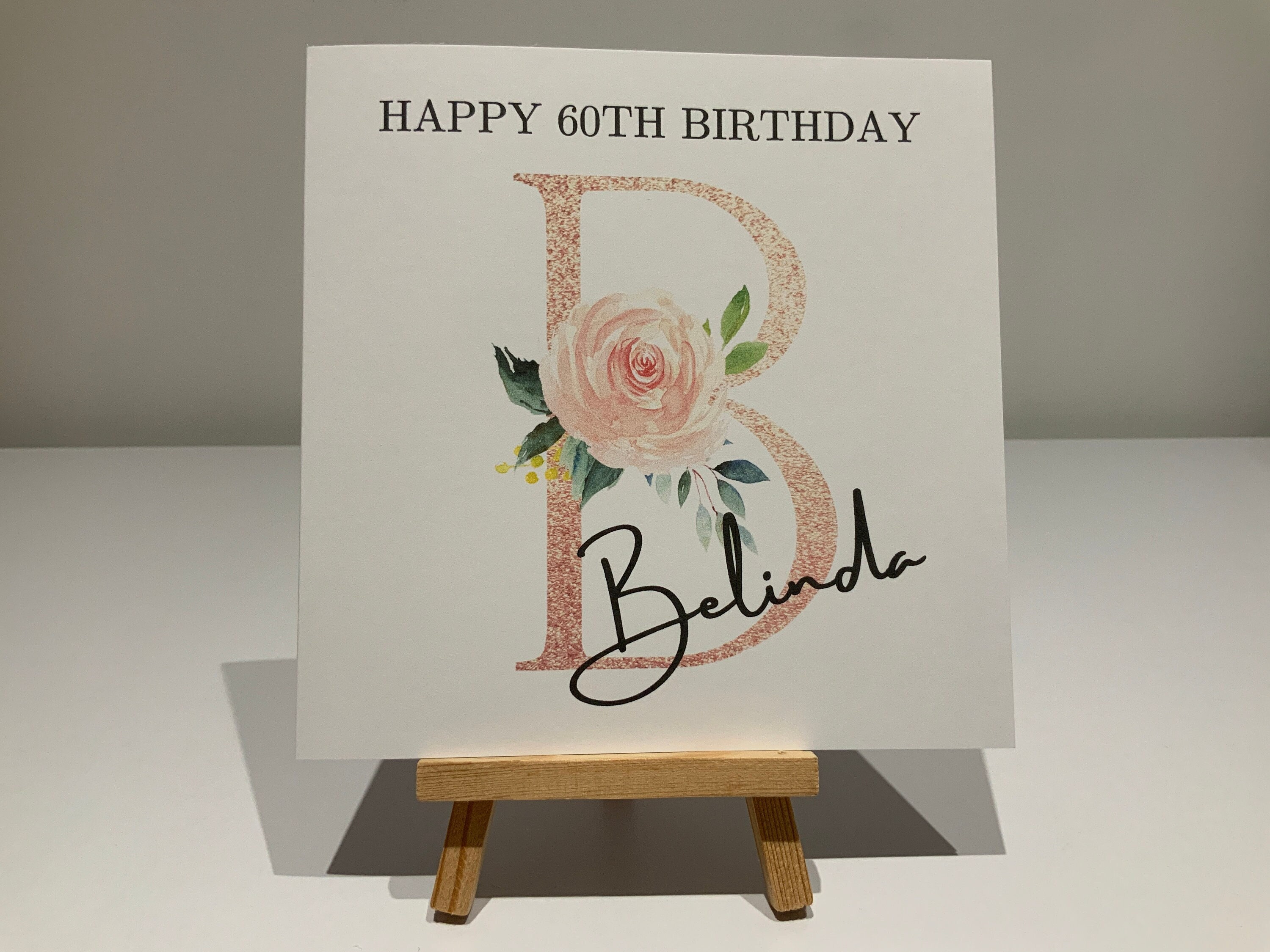 Monogram Personalised 60th Birthday Card Female Birthday | Etsy UK