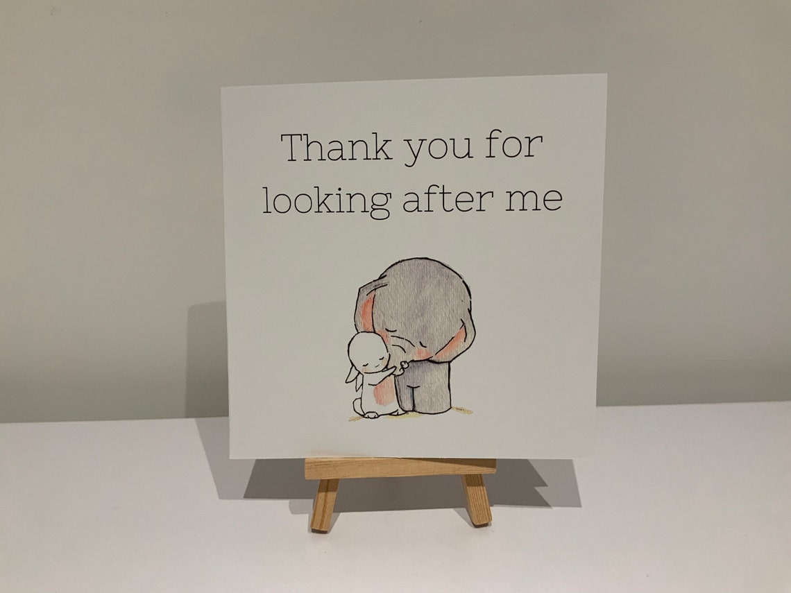 Thank You for Looking After Me Card Thank You Card - Etsy