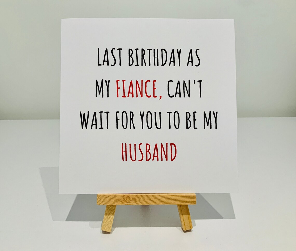 Birthday Card Last Birthday as Fiance Husband to Be Groom - Etsy
