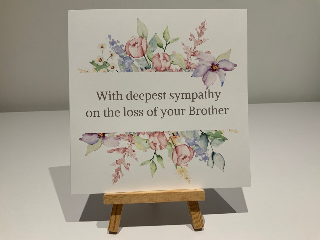Sympathy Card, Deepest Sympathy Loss of Your Brother, Condolence Card ...