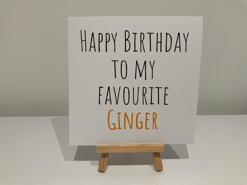 Happy Birthday to My Favourite Ginger Birthday Card | Etsy