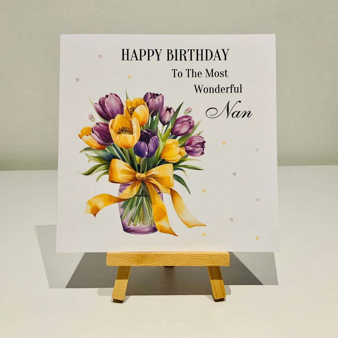Happy Birthday Nan, Nan Birthday Card, Wonderful Nan Birthday Card - Etsy