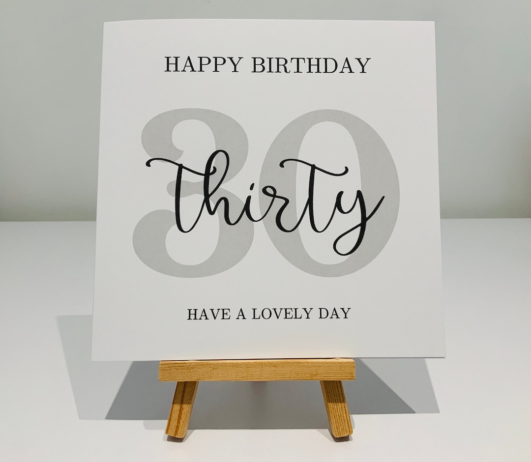 30th Birthday Card, Male 30th Birthday Card, Milestone Age Birthday ...