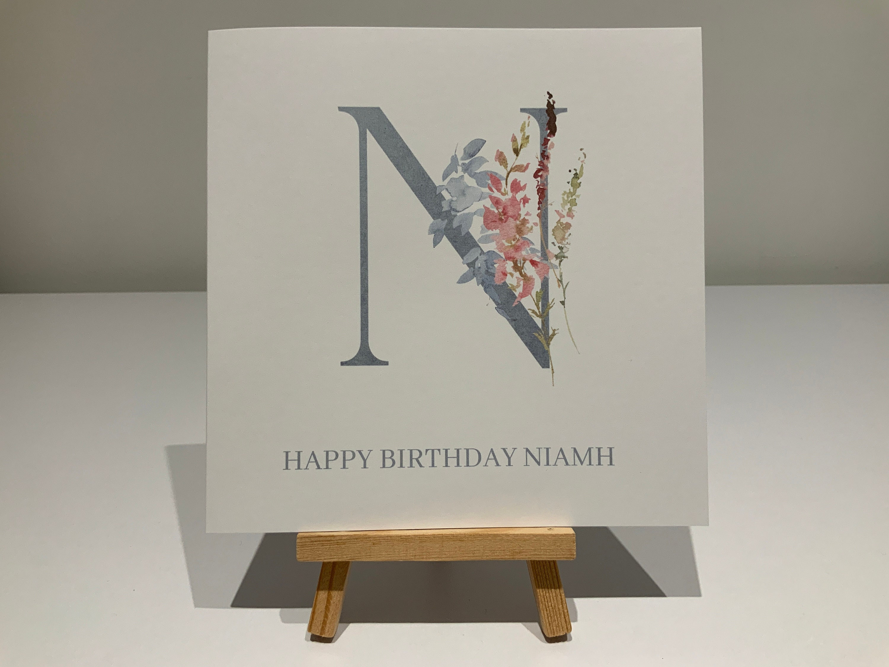 Monogram Personalised Birthday Card, Female Birthday Card, Floral ...