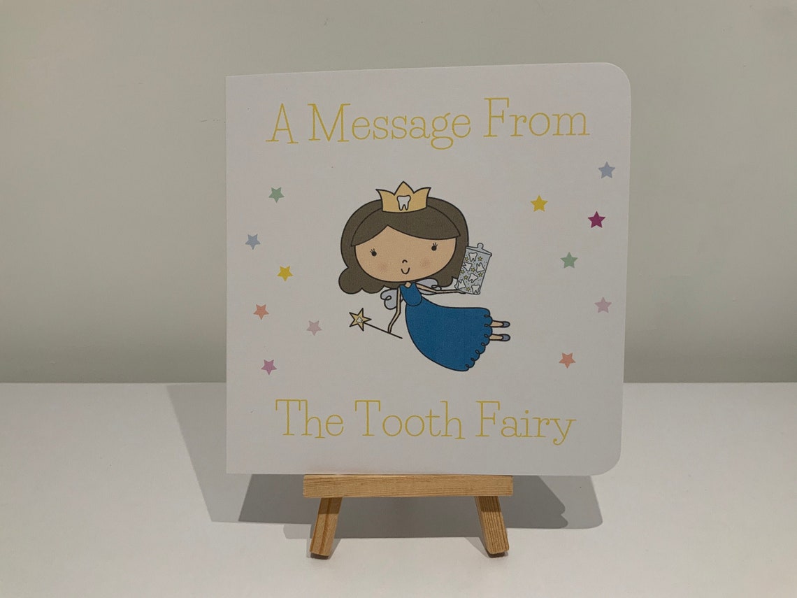 Tooth fairy card a message from the tooth fairy personalised | Etsy