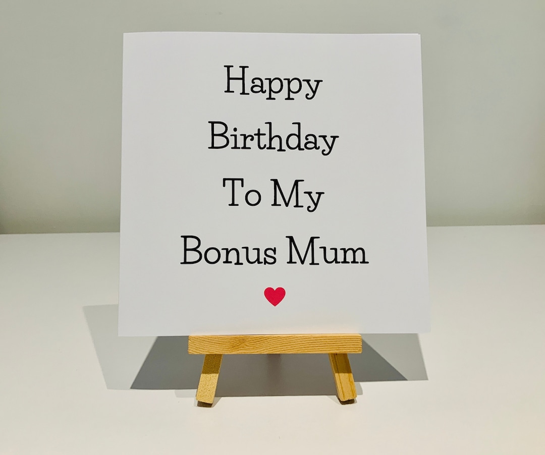 Bonus Mum Birthday Card, Happy Birthday Step Mum, Step Mum Birthday ...