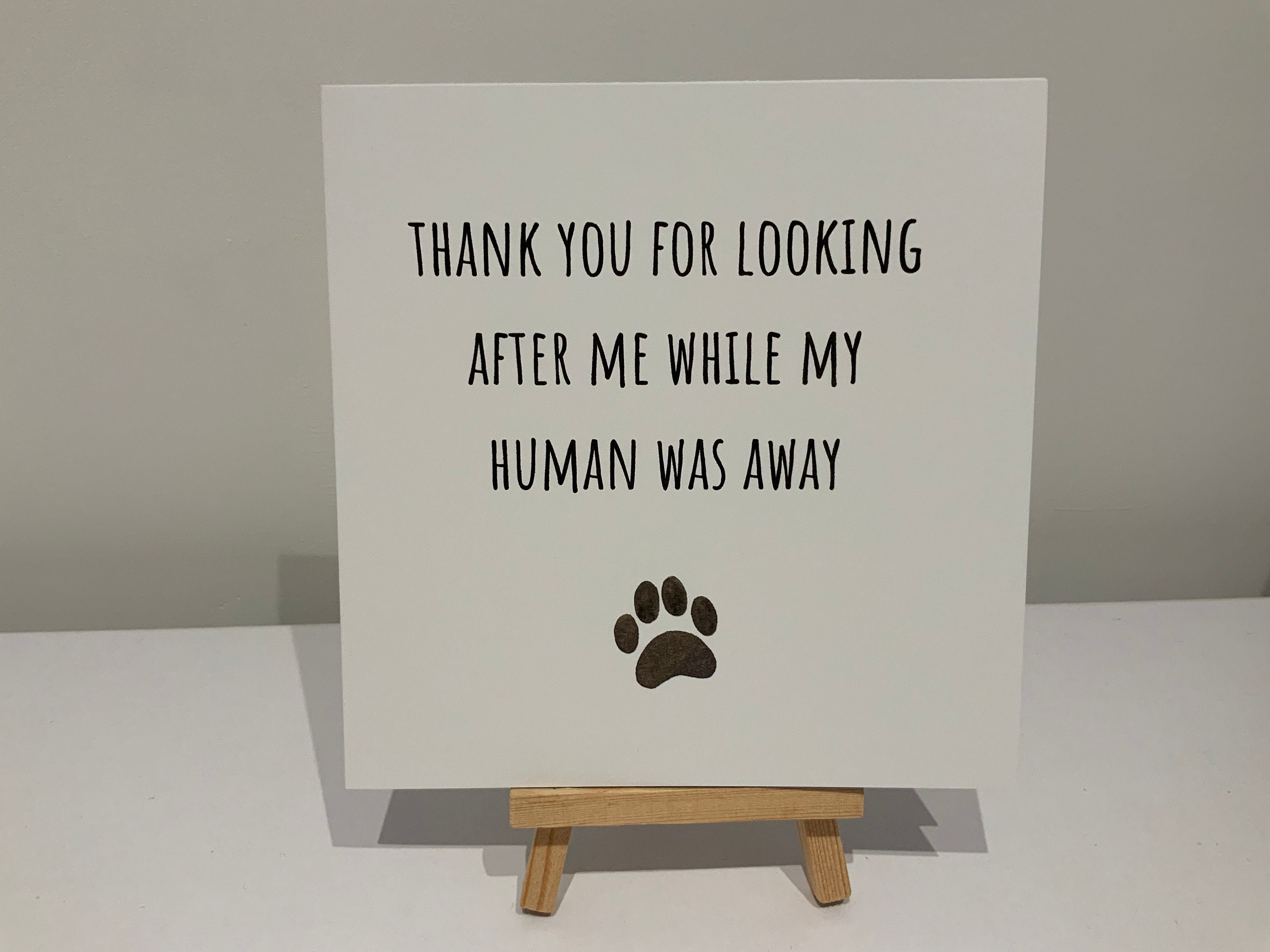 Thank You Card From Pet Dog Cat Thank You for Looking After | Etsy UK