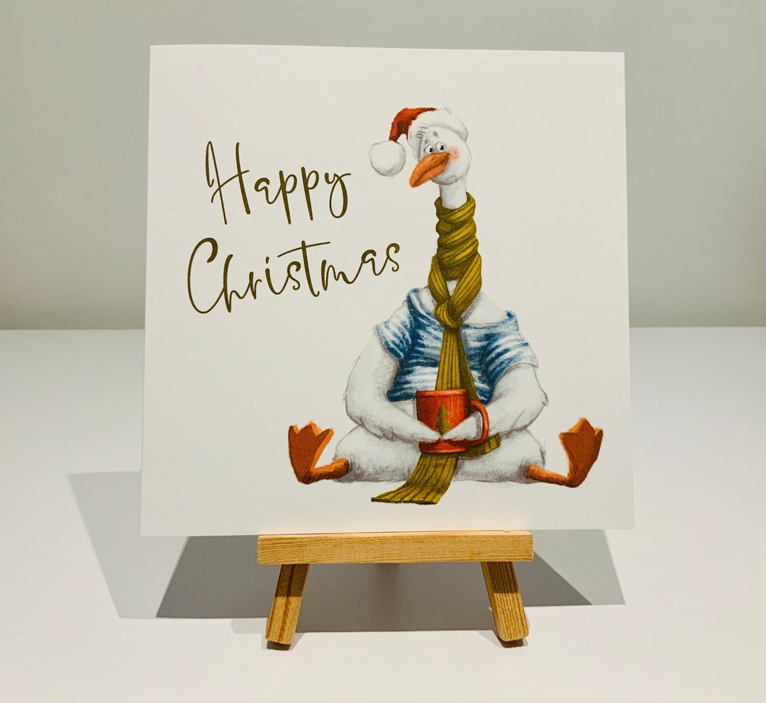Christmas Card, Goose Christmas Card, Cute Goose - Etsy UK