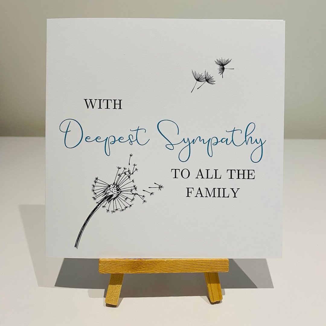 Sympathy Card, Sympathy, Condolence Card, Sympathy to All the Family ...