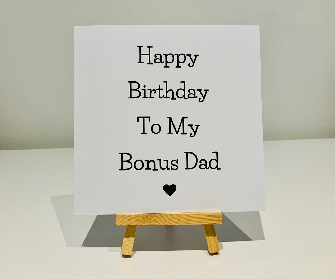 Bonus Dad Birthday Card, Happy Birthday Step Dad Birthday Card, Step ...