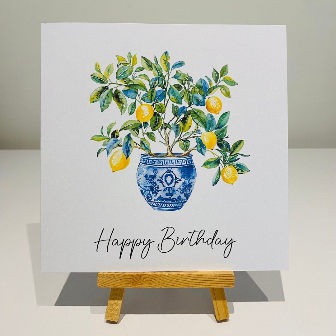 Birthday Card, Lemon Tree Birthday Card, Lemons, Male Birthday Card ...