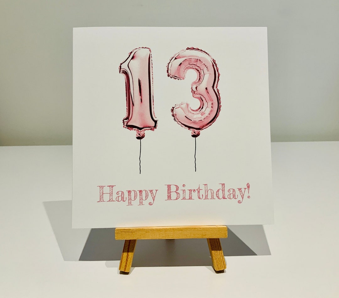 13th Birthday Card Milestone Age Birthday Card Thirteen - Etsy