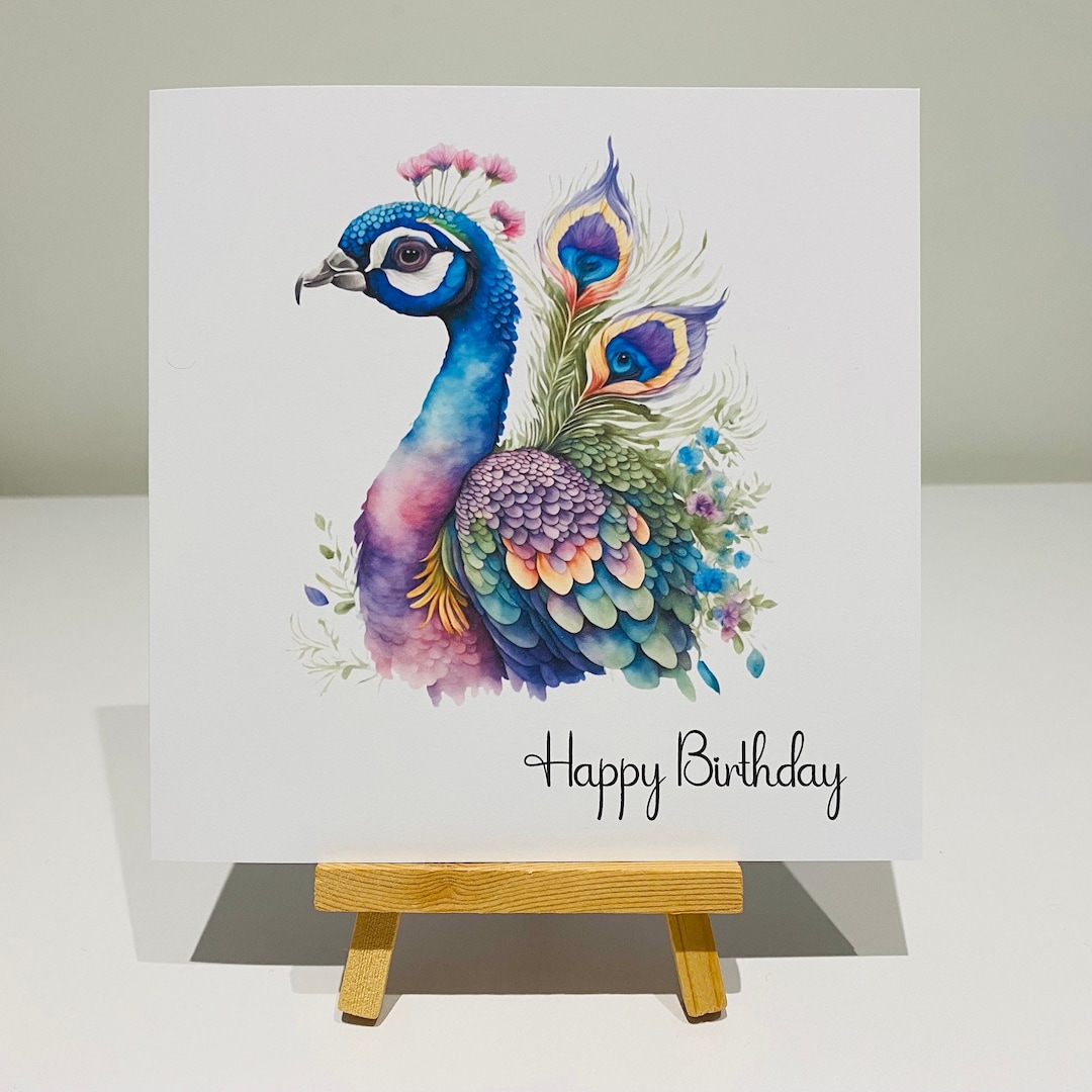 Birthday Card, Female Birthday Card, Ladies Birthday Card, Peacock - Etsy