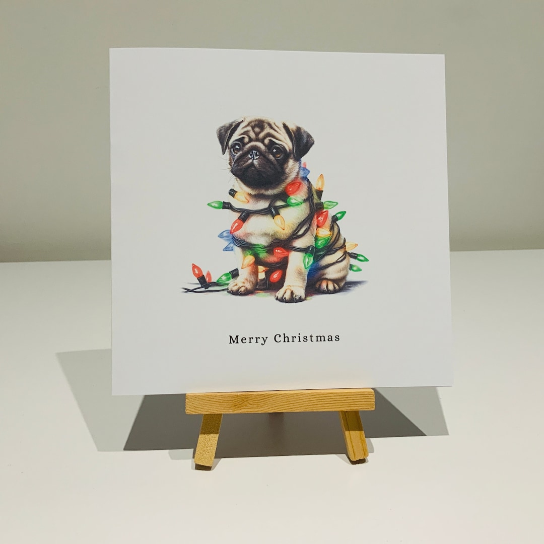 Dog Christmas Card Merry Christmas Dog Lover Christmas Card - Etsy