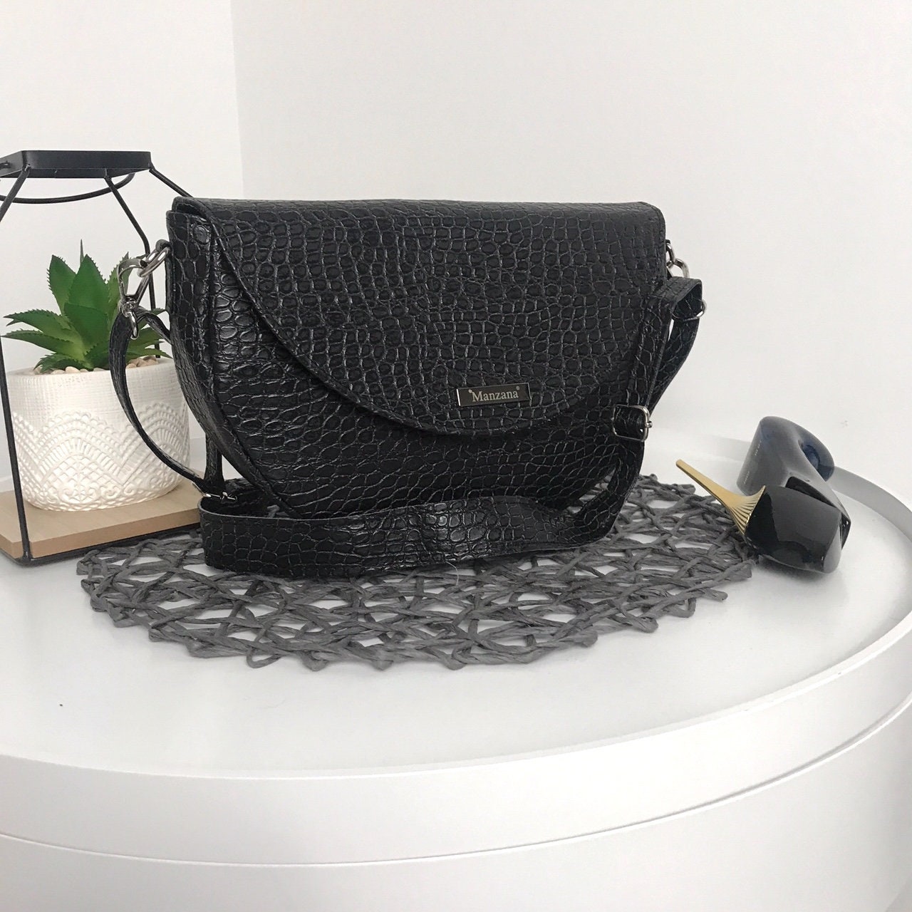 Banana POSTMAN ELEGANT Crocodile Skin Made in Poland by - Etsy