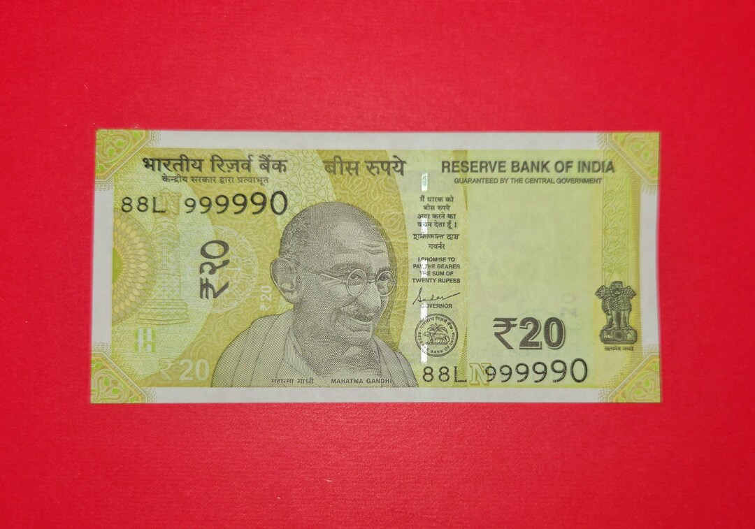 88L 999990 Fancy Serial Number India 20 Rupee UNC. - Etsy
