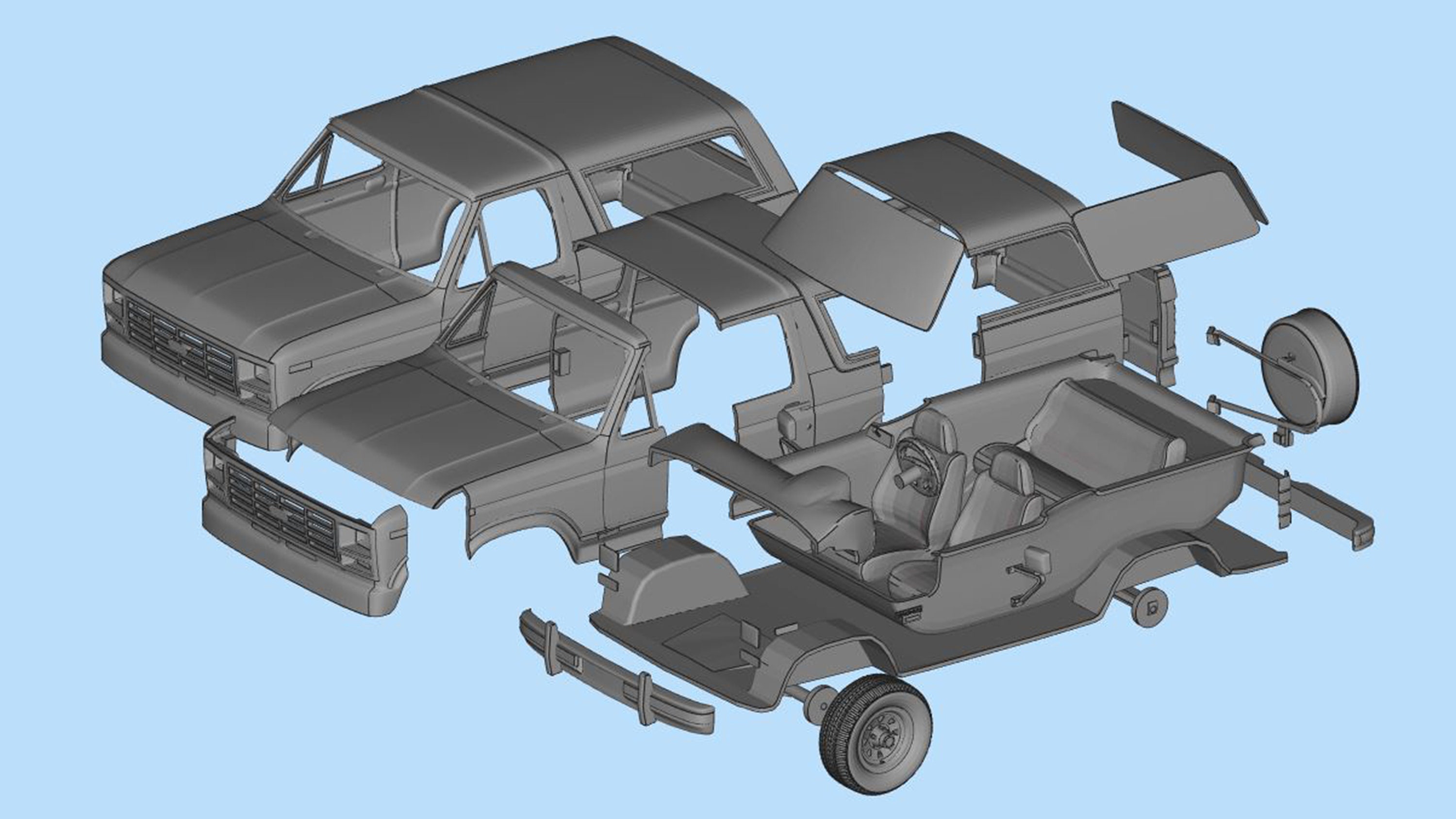 1982 BRONCO 3-door, SUV Third Gen Car, 3D Model for Print,stl File,3d ...