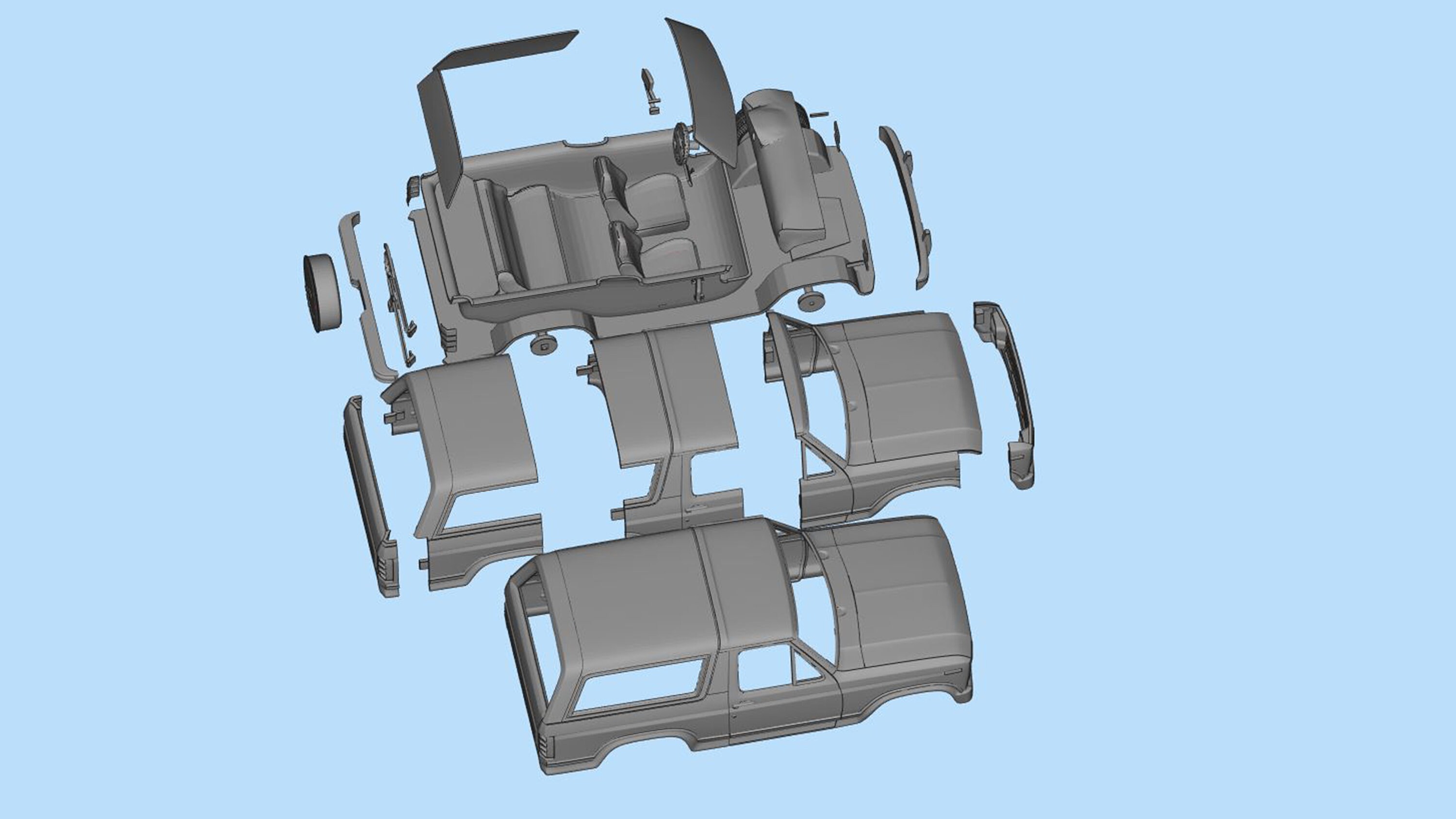 1982 BRONCO 3-door, SUV Third Gen Car, 3D Model for Print,stl File,3d ...