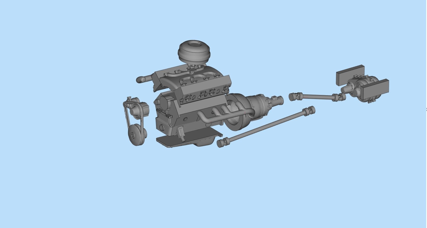 Engine V8 3d Model Kit,ready to Print,stl File,3d Printing Car,high ...