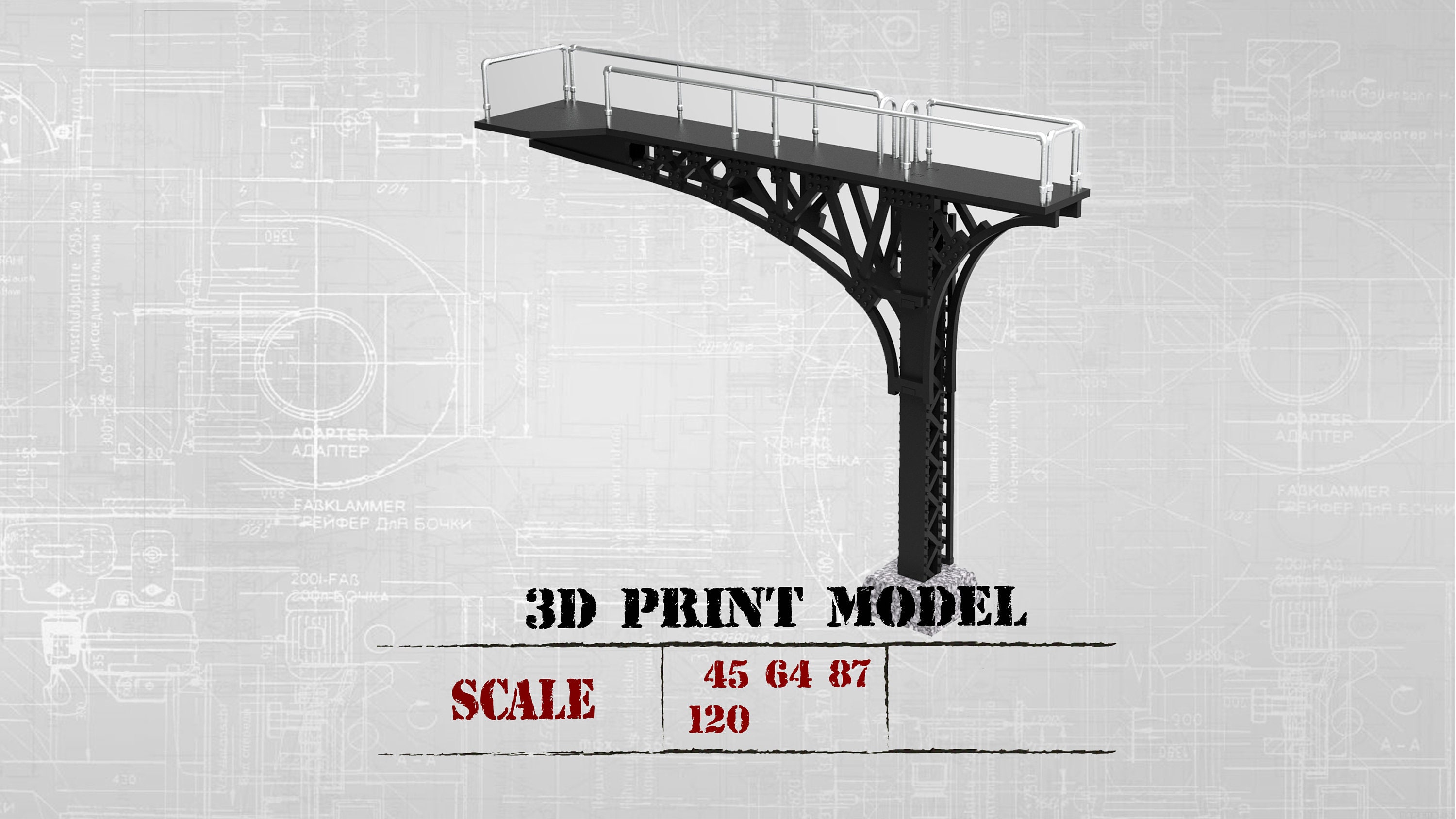Cantilever Signal Bridge Kit, Scale Model Railroad Trackside,stl File,3d Printing,diecast,high ...