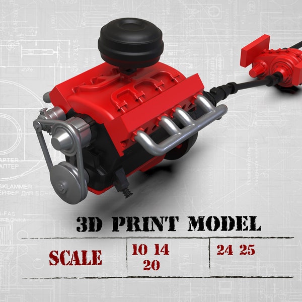 3d Print V8 Engine - Etsy