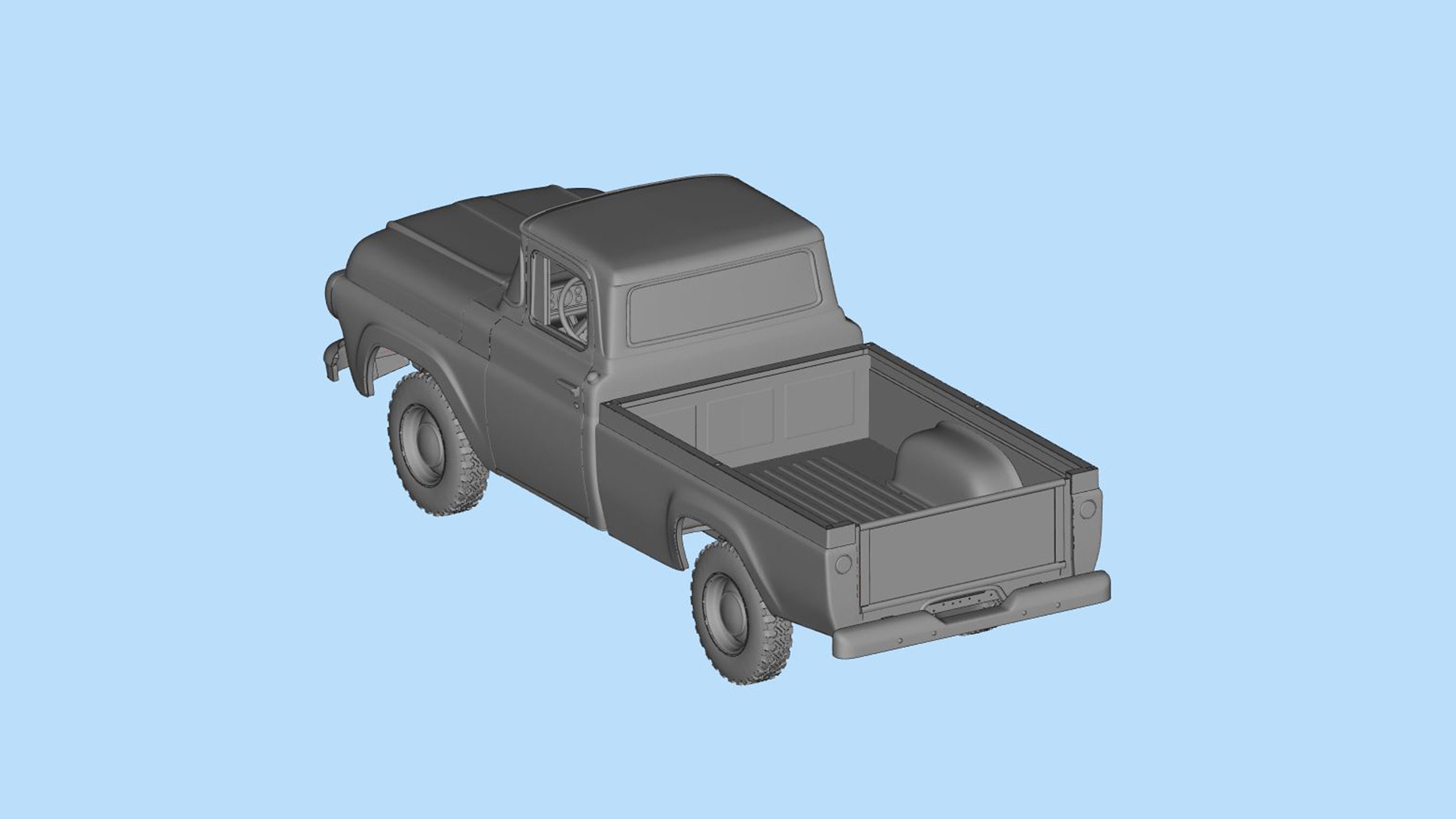 1960 Regular Cab Series F100 Pickup F250 Ready to Print,stl File,3d ...