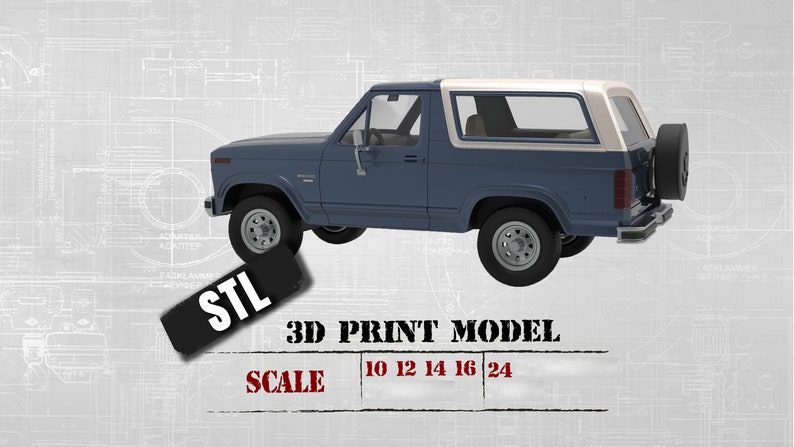 1982 BRONCO 3-door, SUV Third Gen Car, 3D Model for Print,stl File,3d ...