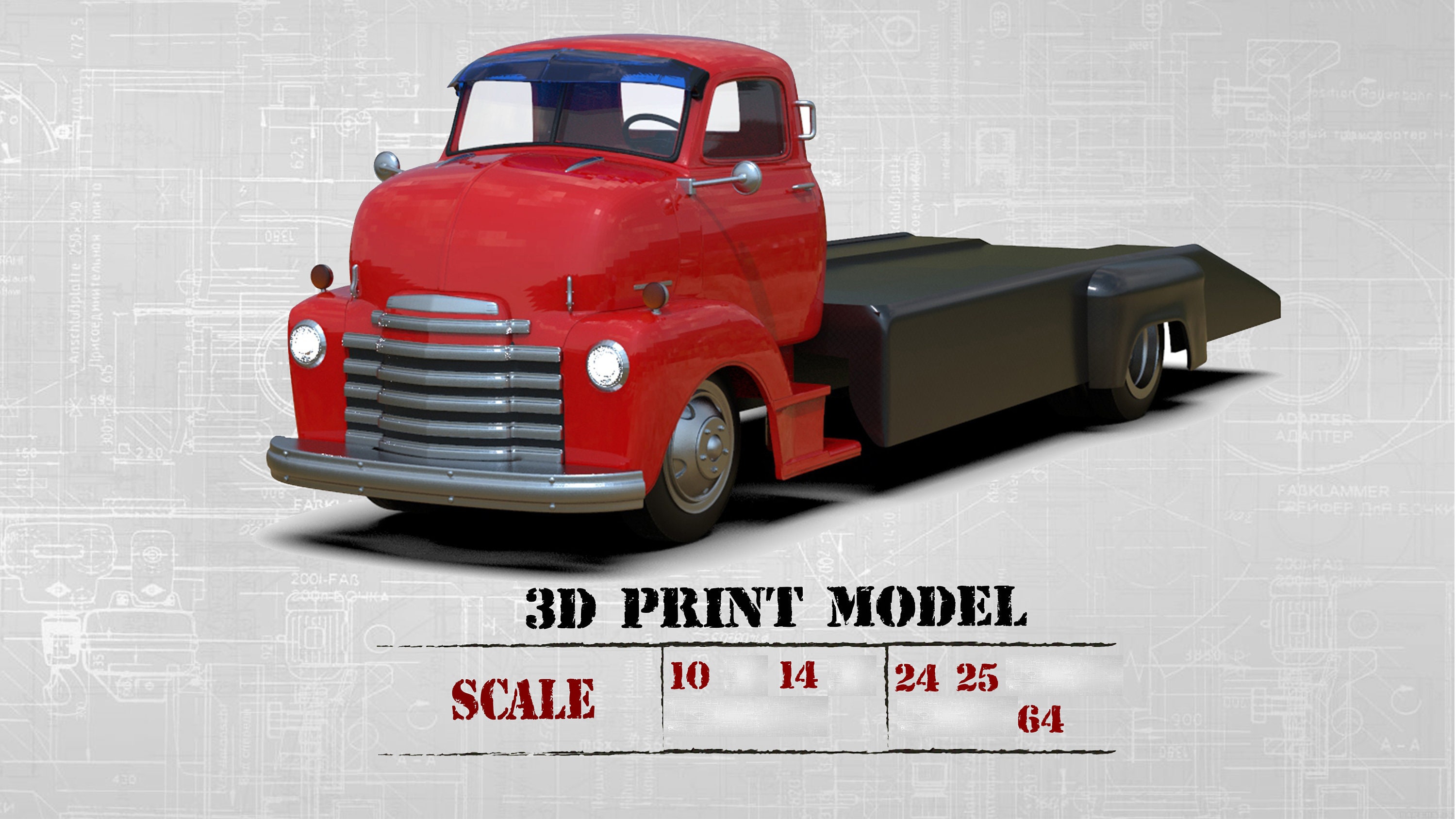 Custom 1948 Hauler Ramp Tow Old Truck COE 3D Model for Print,stl File ...