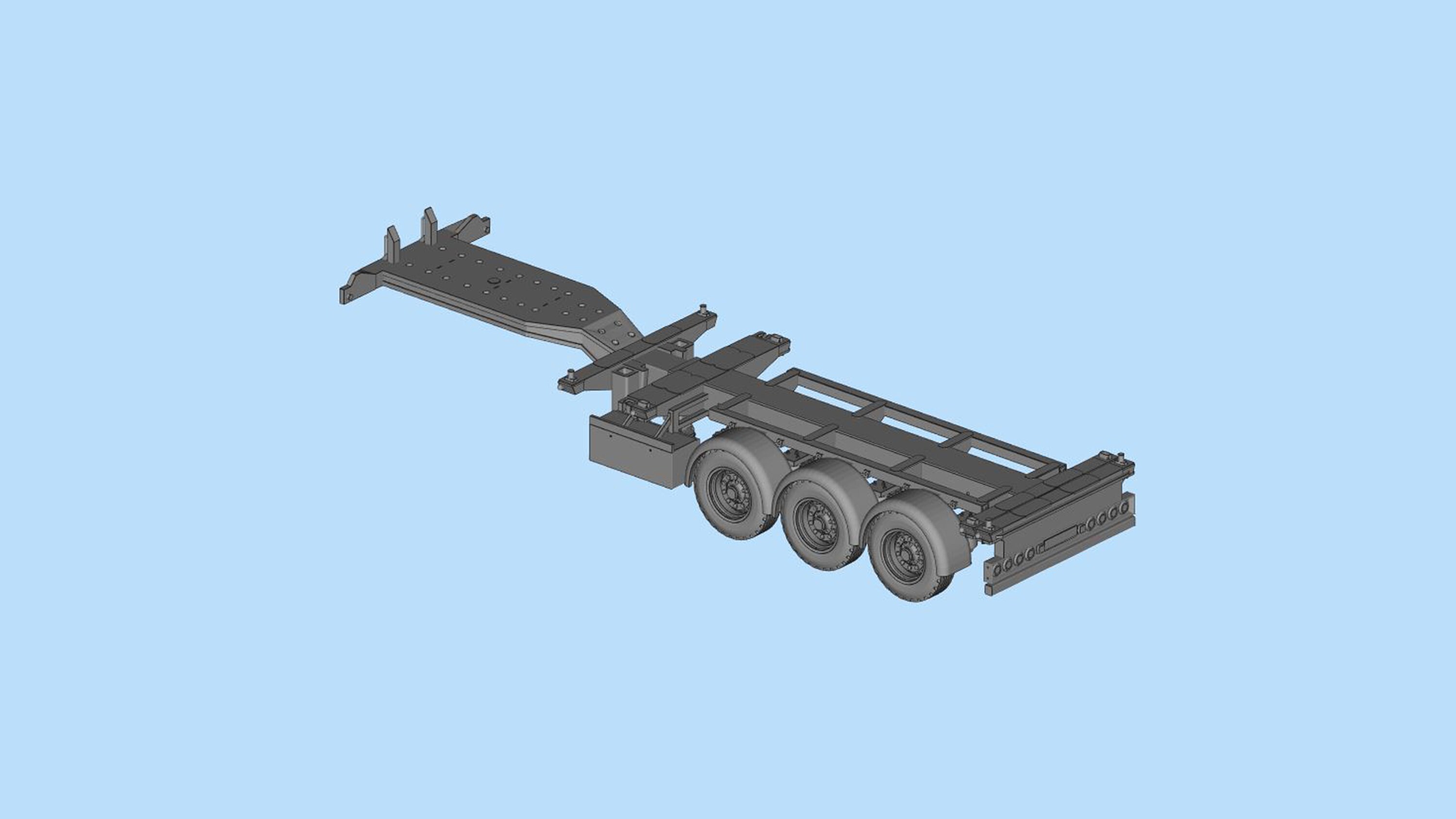 Semi Trailer Frame Shipping Container 20ft or 40ft, 3D Model for Print ...