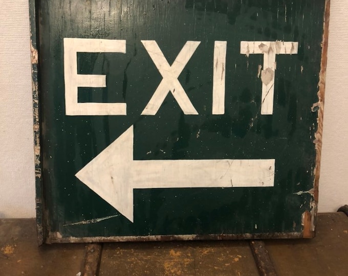 Vintage Wooden Exit Sign - Etsy