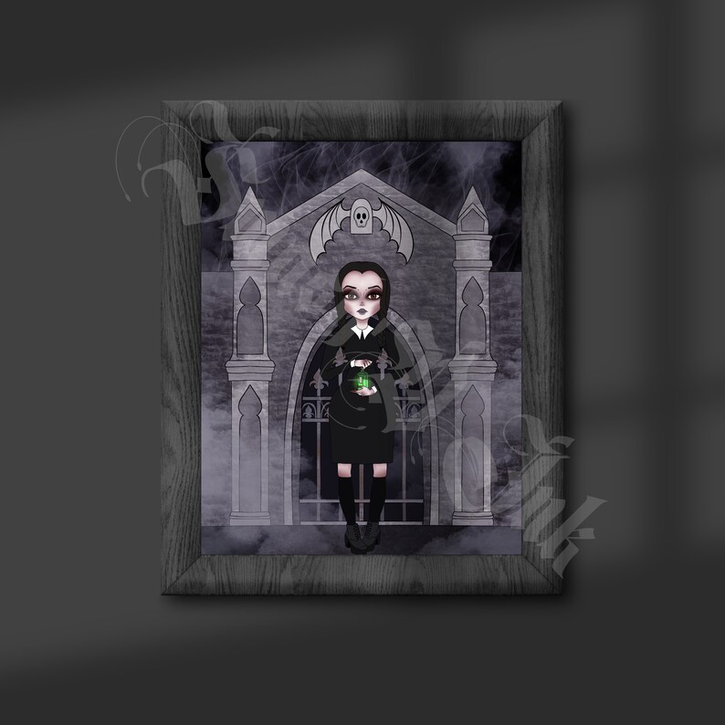 Wednesday Addams Print | Spook Queens | Halloween Prints | the Addams ...
