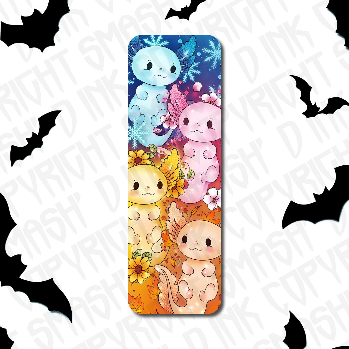 Seasonal Axolotl Bookmarks Axolotl Bookmarks Bookmarks - Etsy
