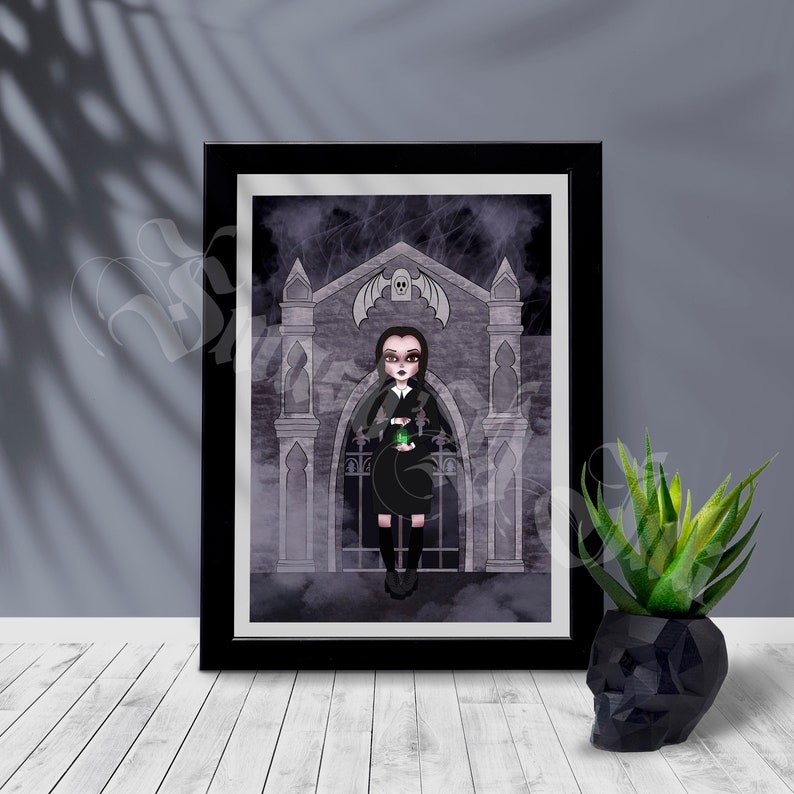 Wednesday Addams Print | Spook Queens | Halloween Prints | the Addams ...