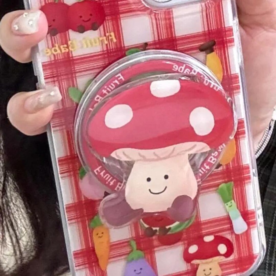Kawaii Mushroom Magsafe Popsocket Kawaii Magnetic Phone Grip Swappable ...