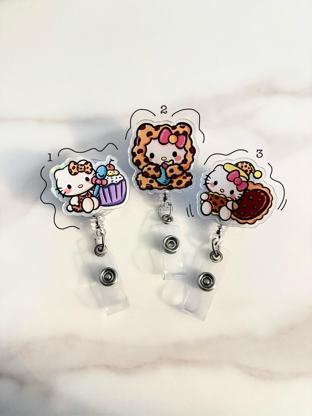 Cheetah Hello Kitty Retractable Badge Reel, Alligator Clip - Etsy