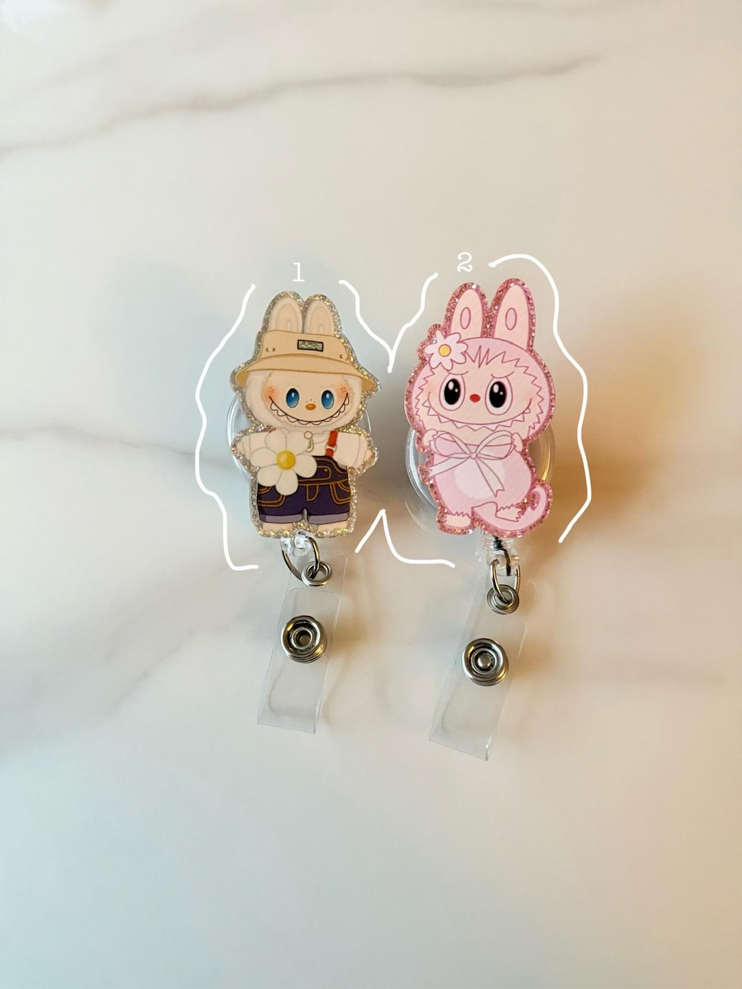 Cute Kawaii Monster Labubu Retractable Acrylic Badge Reels - Etsy