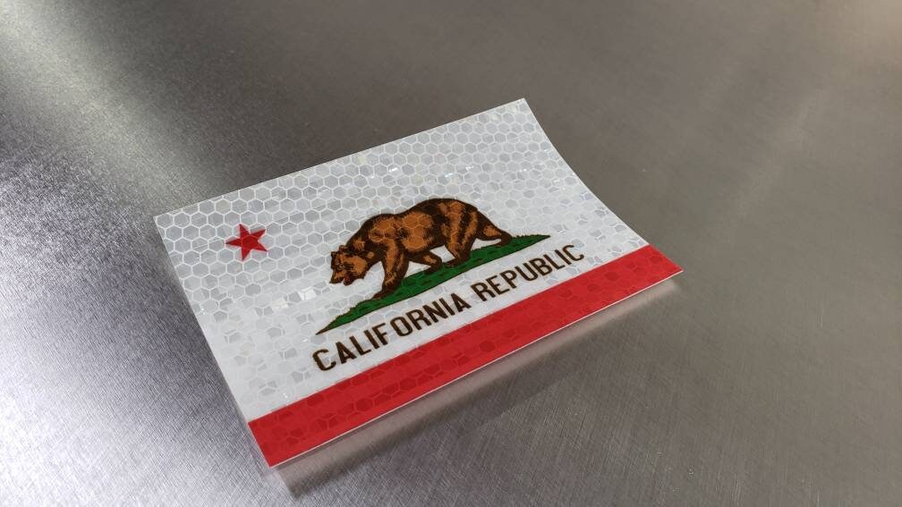 CALIFORNIA Flag Sticker High Intensity Reflective / Window Sticker ...