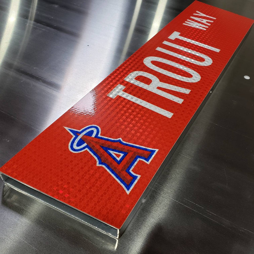 Angels Street Name Sign "trout Way" High Intensity Reflective Street ...