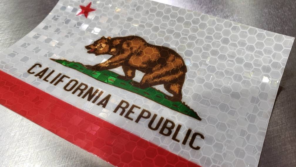 CALIFORNIA Flag Sticker High Intensity Reflective / Window Sticker ...