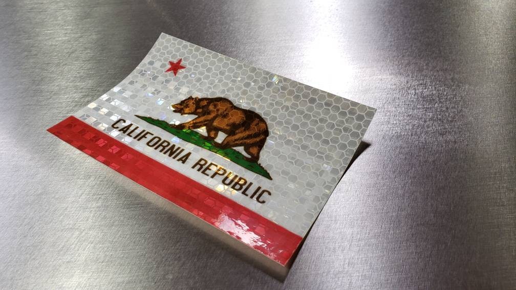 CALIFORNIA Flag Sticker High Intensity Reflective / Window Sticker ...