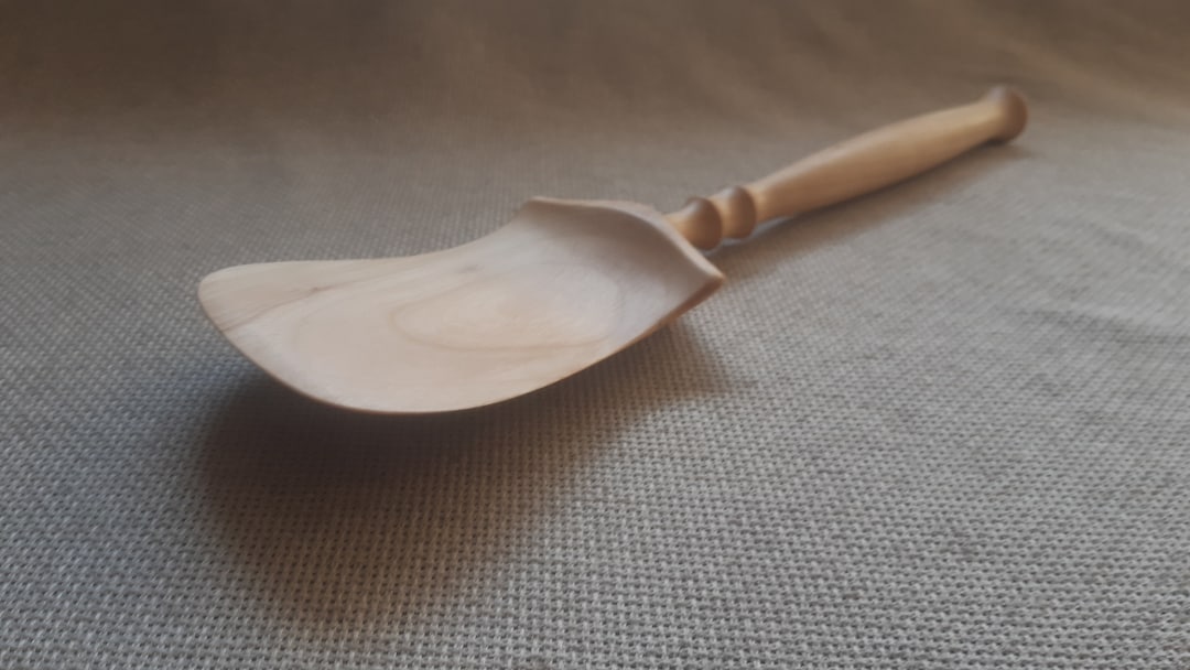Wide Round Handle Handmade Wood Spatula Wood Turned Cherry - Etsy