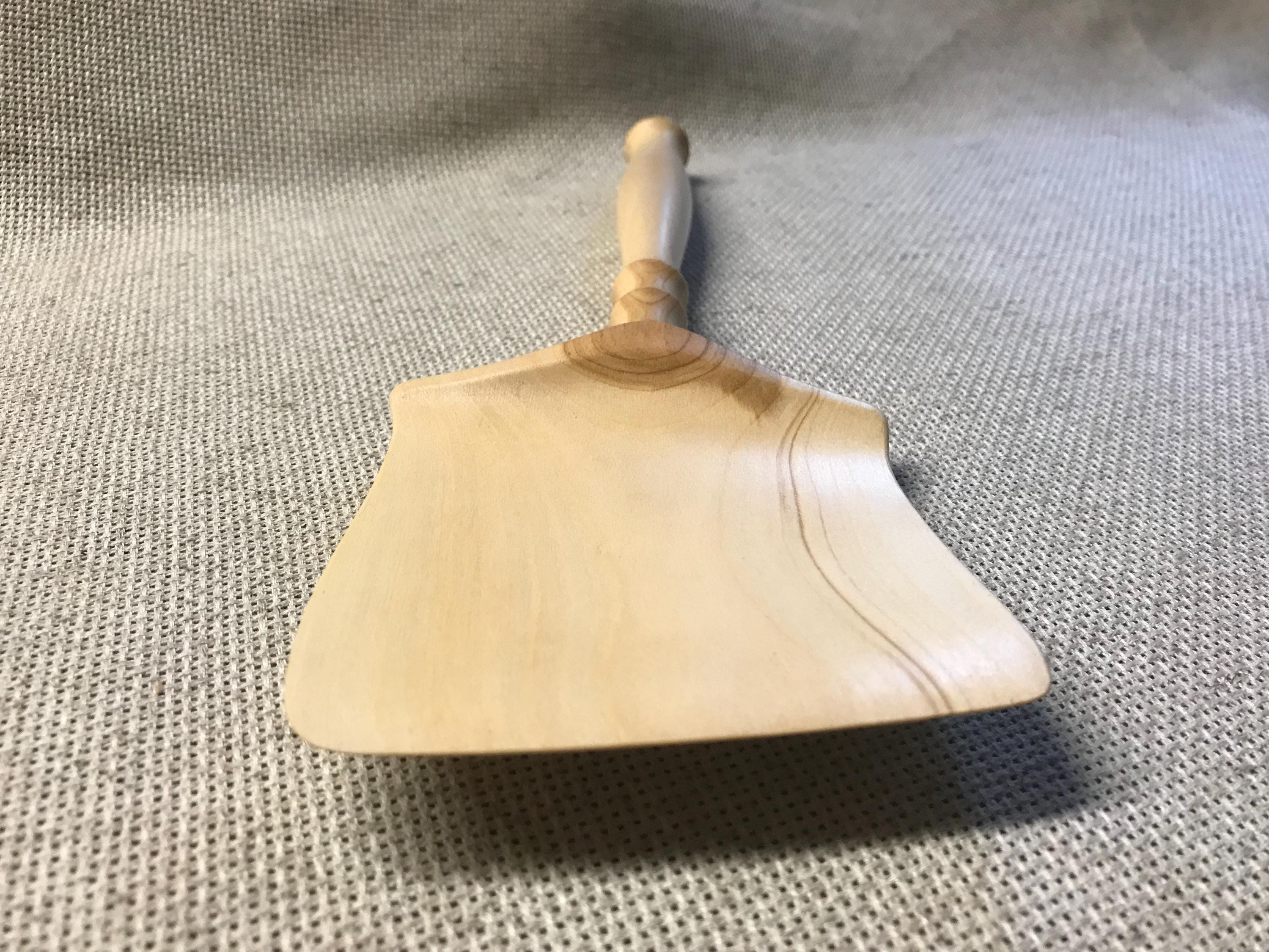 Wide Wood Turned Cherry Spatula, Round Handle Handmade Wood Spatula ...